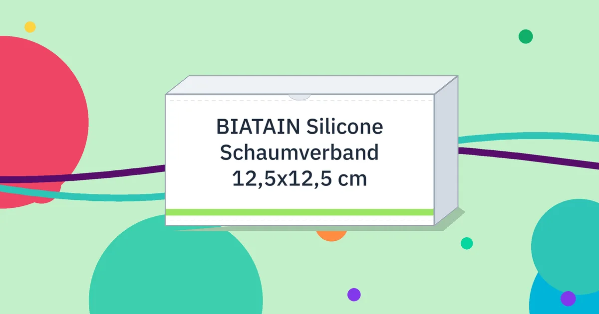 Symbolbild: Packung mit der Aufschrift BIATAIN Silicone Schaumverband 12,5x12,5 cm (PZN 10306852) – Verfügbarkeit und Bezug in Apotheken in Frankfurt am Main