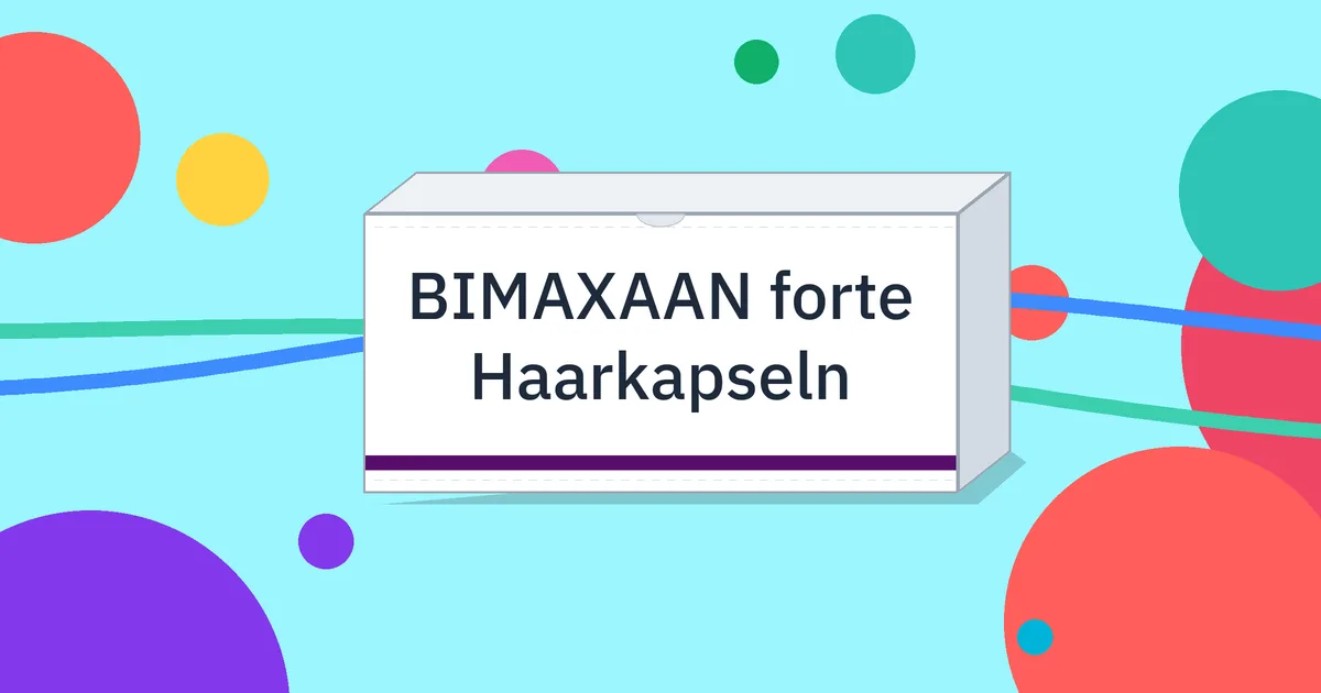 Symbolbild: Packung mit der Aufschrift BIMAXAAN forte Haarkapseln (PZN 06898700) – Verfügbarkeit und Bezug in Apotheken in Frankfurt am Main