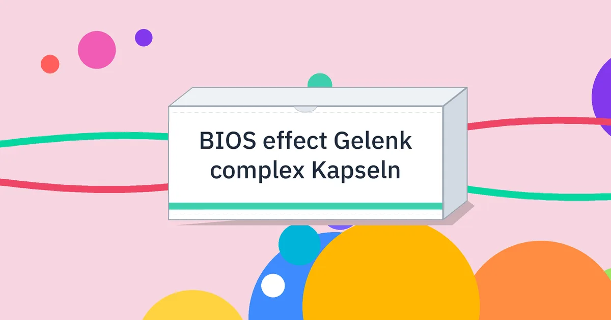 Symbolbild: Packung mit der Aufschrift BIOS effect Gelenk complex Kapseln (PZN 10276453) – Verfügbarkeit und Bezug in Apotheken in Frankfurt am Main