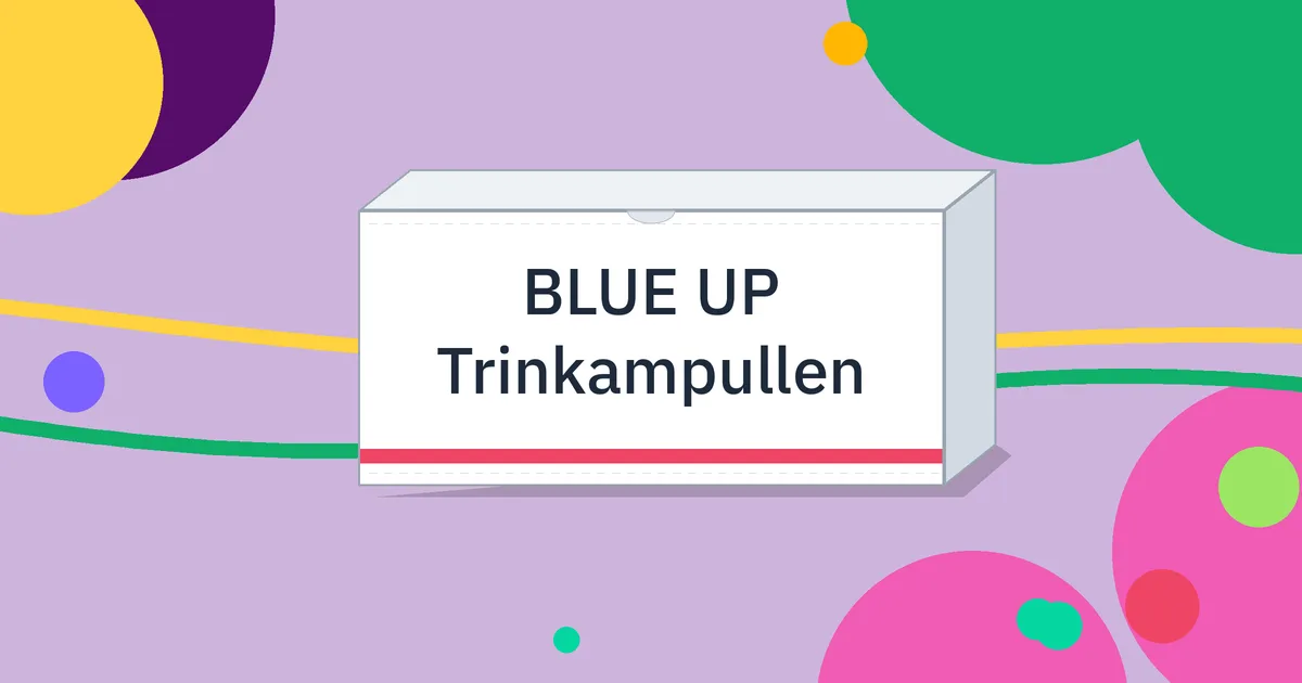 Symbolbild: Packung mit der Aufschrift BLUE UP Trinkampullen (PZN 16147277) – Verfügbarkeit und Bezug in Apotheken in Frankfurt am Main