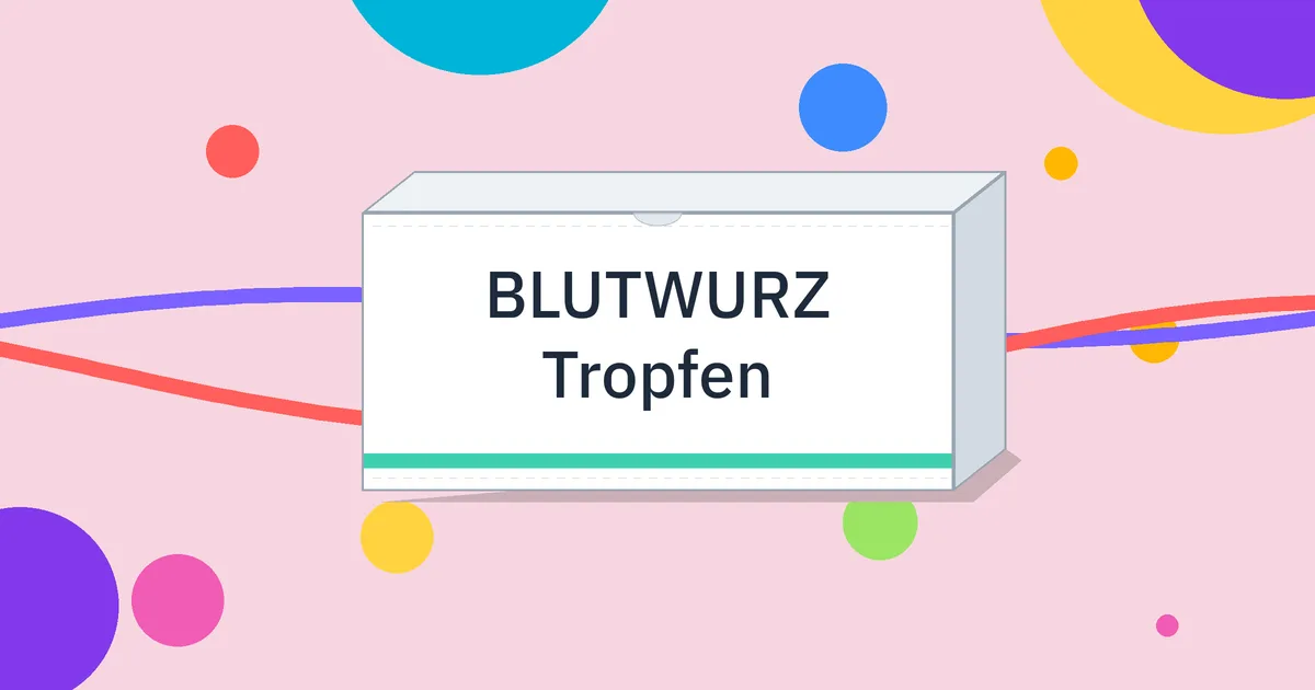 Symbolbild: Packung mit der Aufschrift BLUTWURZ Tropfen (PZN 12496035) – Verfügbarkeit und Bezug in Apotheken in Frankfurt am Main