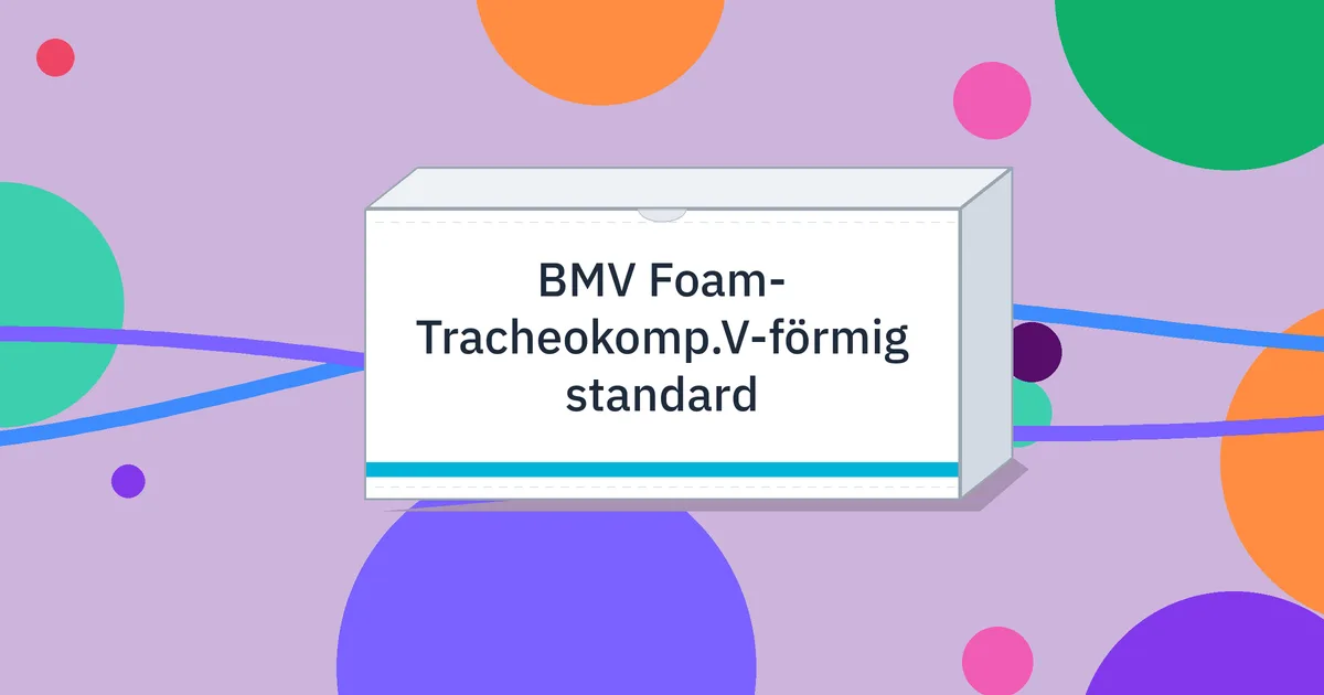 Symbolbild: Packung mit der Aufschrift BMV Foam-Tracheokomp.V-förmig standard (PZN 16570395) – Verfügbarkeit und Bezug in Apotheken in Frankfurt am Main