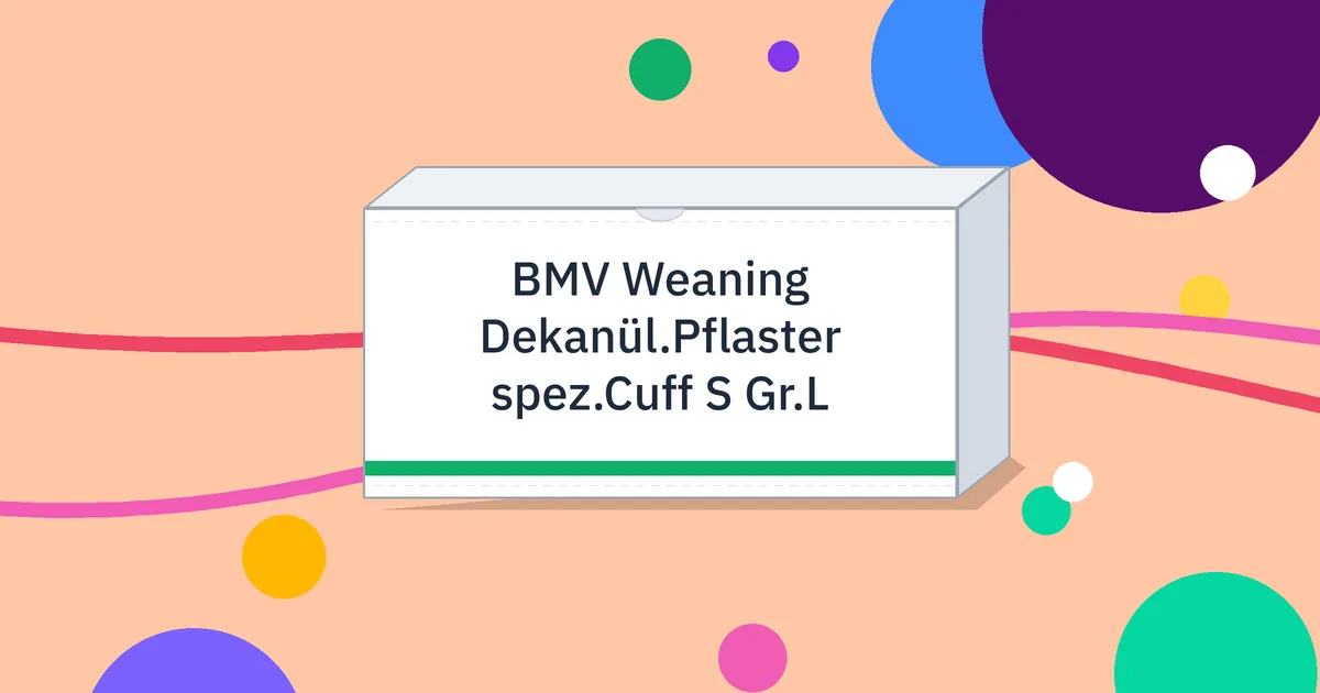 Symbolbild: Packung mit der Aufschrift BMV Weaning Dekanül.Pflaster spez.Cuff S Gr.L (PZN 16608583) – Verfügbarkeit und Bezug in Apotheken in Frankfurt am Main