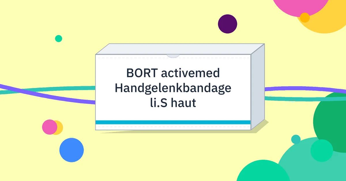 Symbolbild: Packung mit der Aufschrift BORT activemed Handgelenkbandage li.S haut (PZN 10786361) – Verfügbarkeit und Bezug in Apotheken in Frankfurt am Main