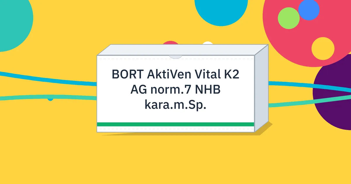 Symbolbild: Packung mit der Aufschrift BORT AktiVen Vital K2 AG norm.7 NHB kara.m.Sp. (PZN 12384342) – Verfügbarkeit und Bezug in Apotheken in Frankfurt am Main