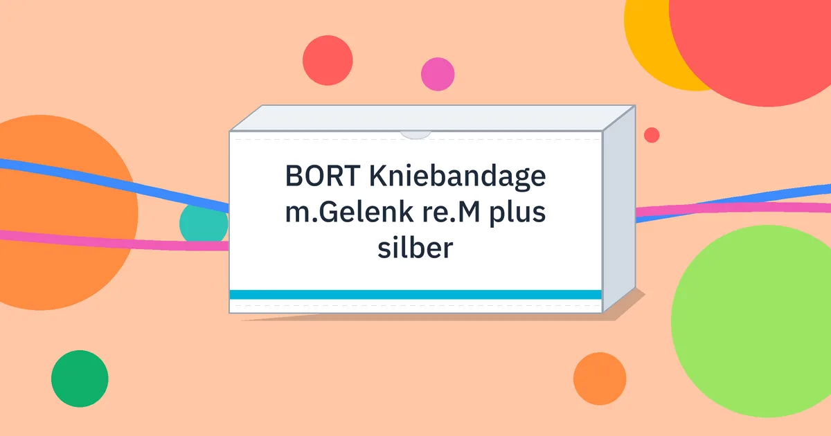 Symbolbild: Packung mit der Aufschrift BORT Kniebandage m.Gelenk re.M plus silber (PZN 11055346) – Verfügbarkeit und Bezug in Apotheken in Frankfurt am Main