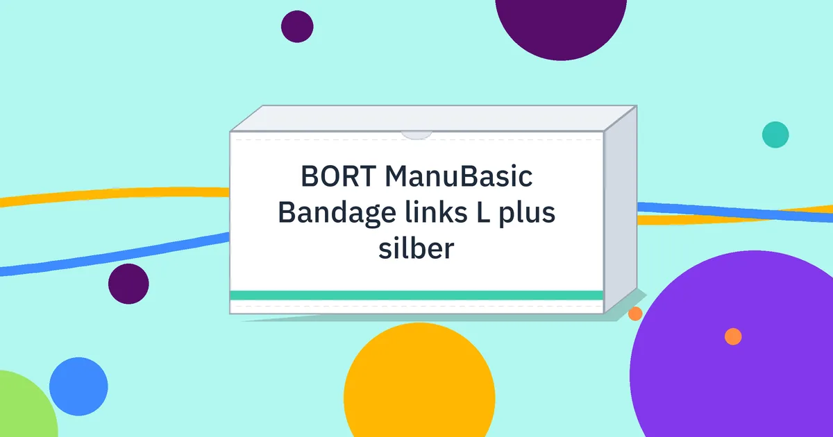 Symbolbild: Packung mit der Aufschrift BORT ManuBasic Bandage links L plus silber (PZN 16317845) – Verfügbarkeit und Bezug in Apotheken in Frankfurt am Main