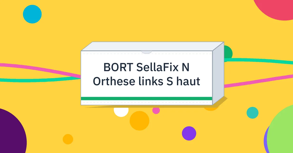 Symbolbild: Packung mit der Aufschrift BORT SellaFix N Orthese links S haut (PZN 08522643) – Verfügbarkeit und Bezug in Apotheken in Frankfurt am Main