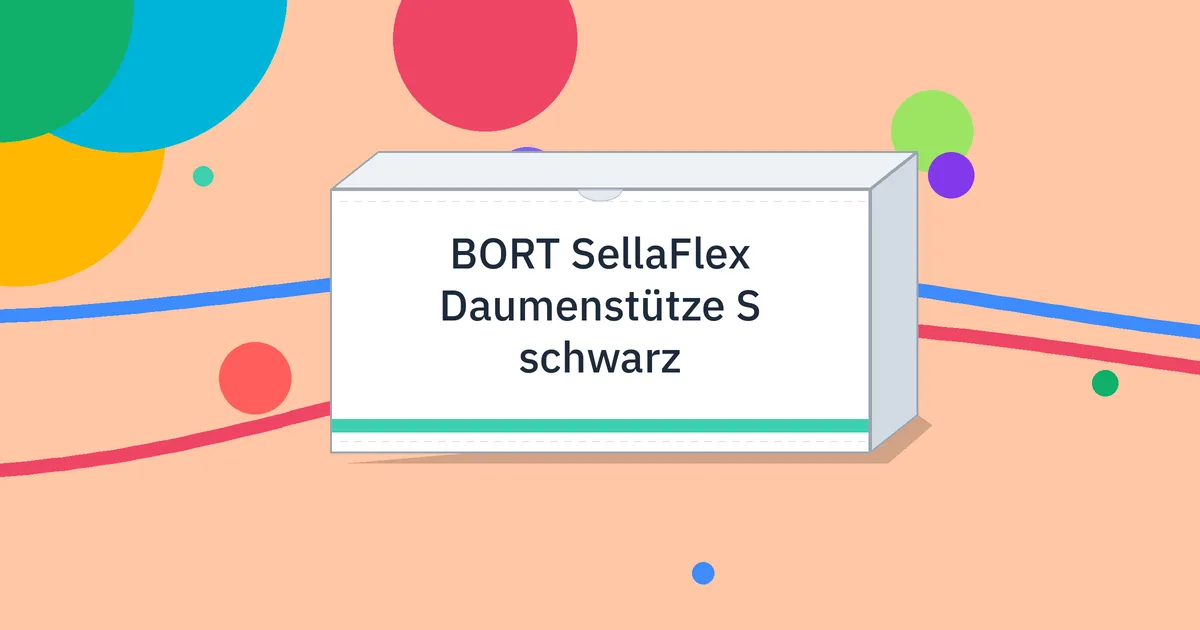 Symbolbild: Packung mit der Aufschrift BORT SellaFlex Daumenstütze S schwarz (PZN 10207127) – Verfügbarkeit und Bezug in Apotheken in Frankfurt am Main