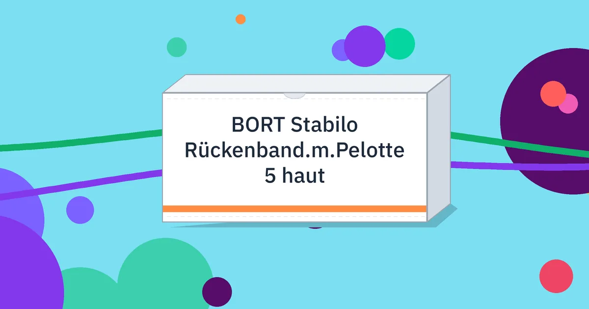 Symbolbild: Packung mit der Aufschrift BORT Stabilo Rückenband.m.Pelotte 5 haut (PZN 05872733) – Verfügbarkeit und Bezug in Apotheken in Frankfurt am Main