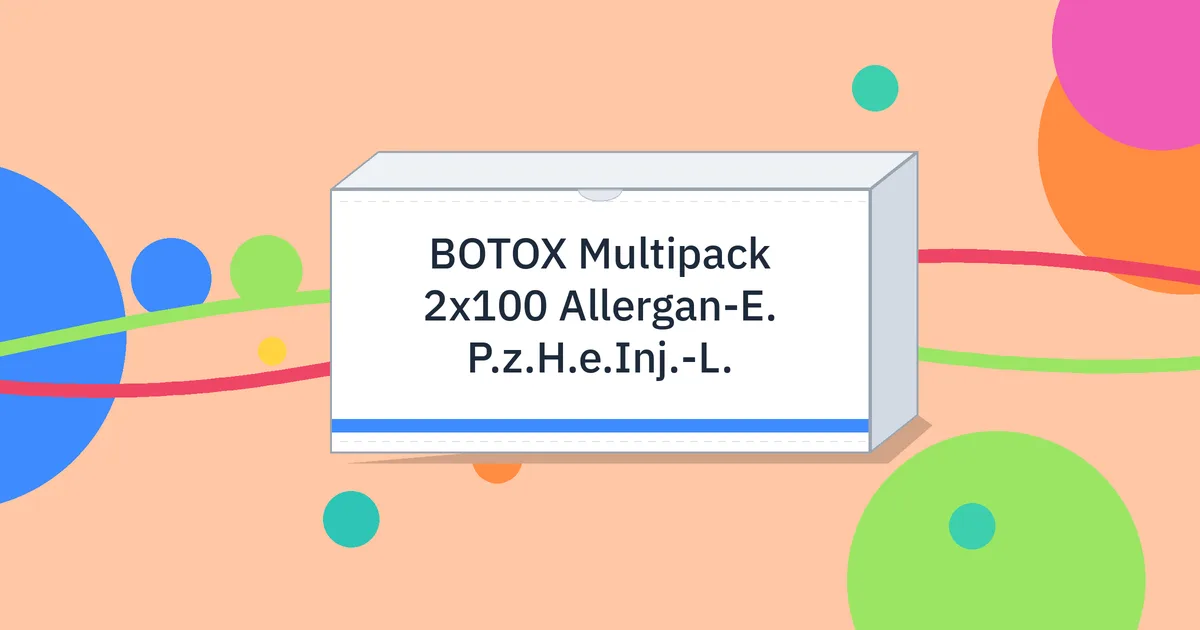 Symbolbild: Packung mit der Aufschrift BOTOX Multipack 2x100 Allergan-E. P.z.H.e.Inj.-L. (PZN 04102944) – Verfügbarkeit und Bezug in Apotheken in Frankfurt am Main