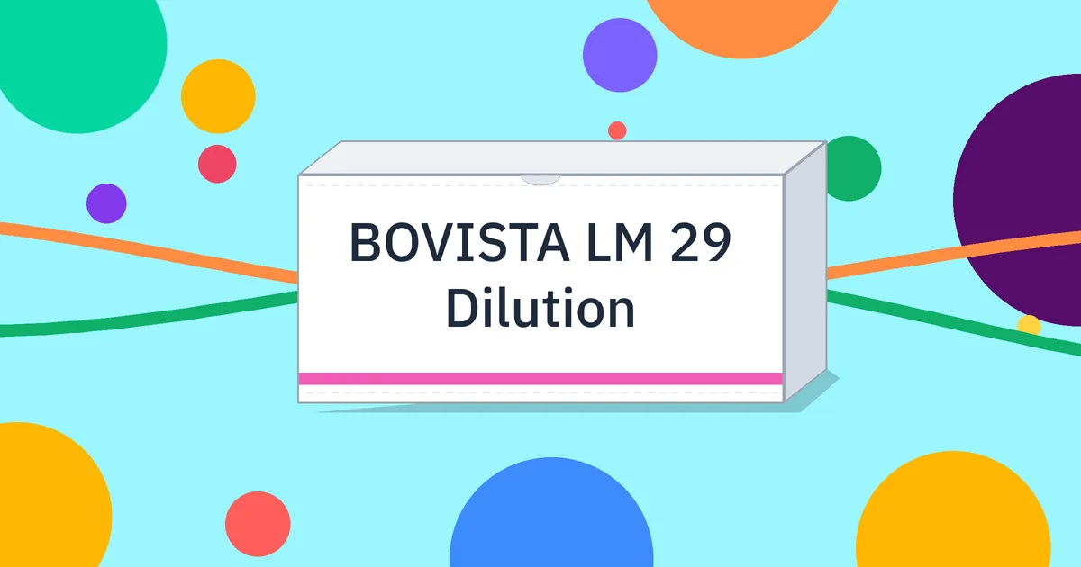 Symbolbild: Packung mit der Aufschrift BOVISTA LM 29 Dilution (PZN 13394354) – Verfügbarkeit und Bezug in Apotheken in Frankfurt am Main