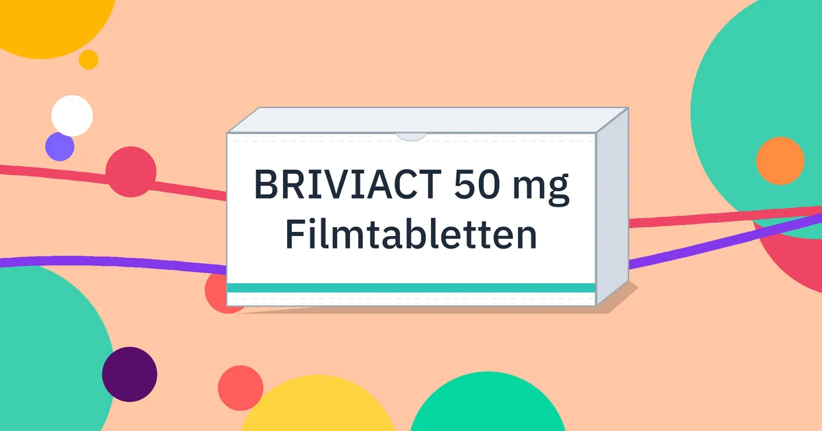 Symbolbild: Packung mit der Aufschrift BRIVIACT 50 mg Filmtabletten (PZN 12482547) – Verfügbarkeit und Bezug in Apotheken in Frankfurt am Main