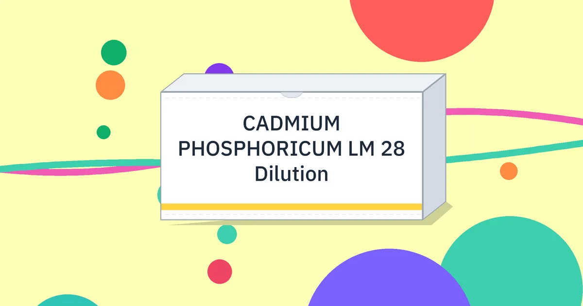 Symbolbild: Packung mit der Aufschrift CADMIUM PHOSPHORICUM LM 28 Dilution (PZN 13402421) – Verfügbarkeit und Bezug in Apotheken in Frankfurt am Main
