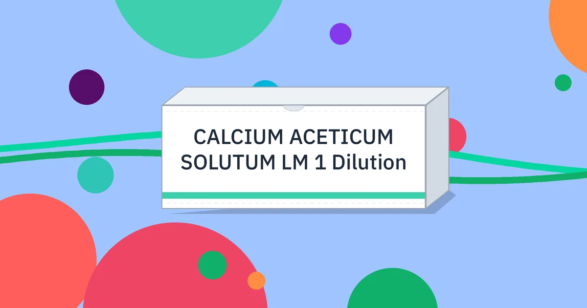 Symbolbild: Packung mit der Aufschrift CALCIUM ACETICUM SOLUTUM LM 1 Dilution (PZN 13406229) – Verfügbarkeit und Bezug in Apotheken in Frankfurt am Main