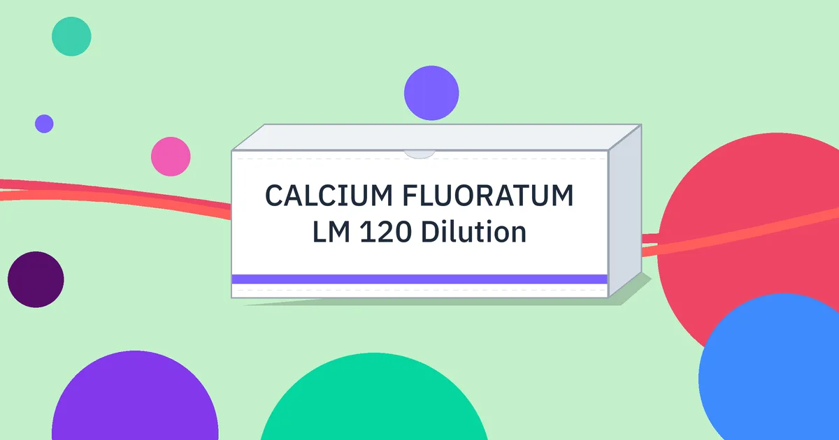 Symbolbild: Packung mit der Aufschrift CALCIUM FLUORATUM LM 120 Dilution (PZN 12804637) – Verfügbarkeit und Bezug in Apotheken in Frankfurt am Main