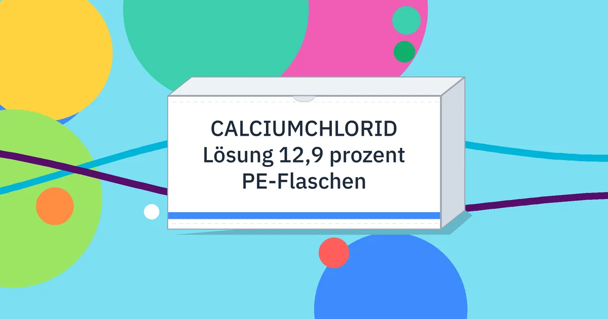 Symbolbild: Packung mit der Aufschrift CALCIUMCHLORID Lösung 12,9 prozent PE-Flaschen (PZN 17835513) – Verfügbarkeit und Bezug in Apotheken in Frankfurt am Main