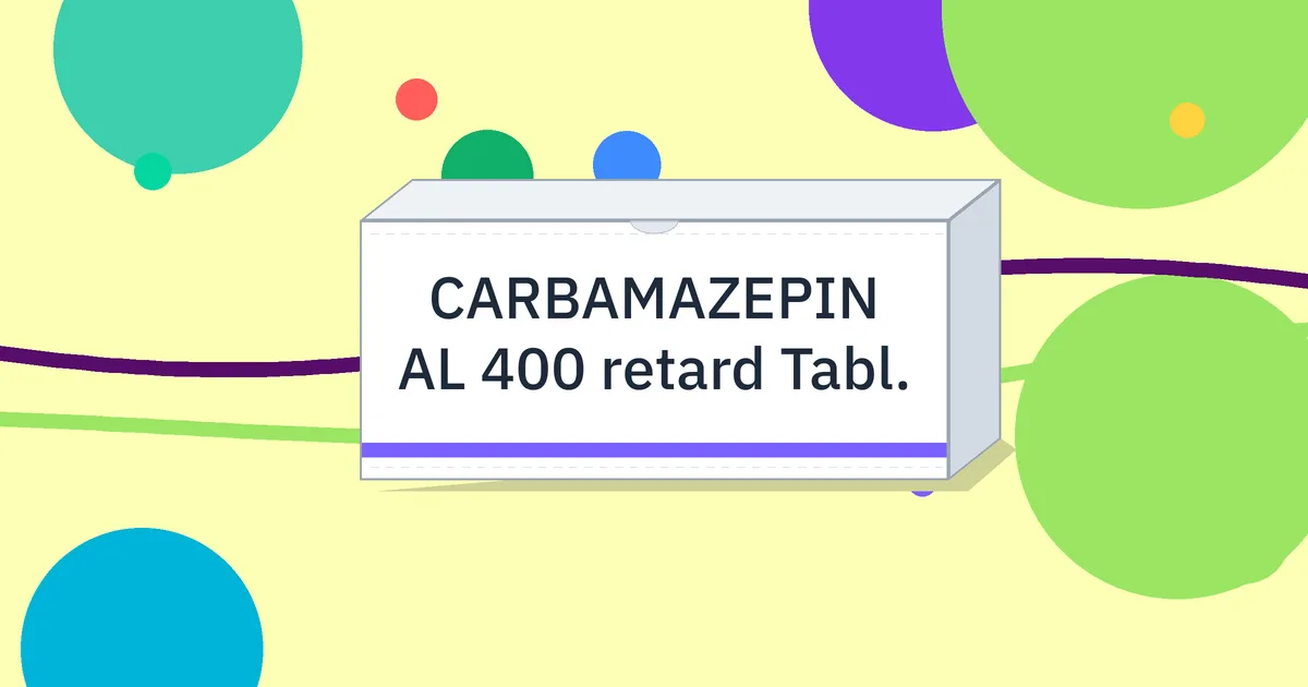 Symbolbild: Packung mit der Aufschrift CARBAMAZEPIN AL 400 retard Tabl. (PZN 00958335) – Verfügbarkeit und Bezug in Apotheken in Frankfurt am Main