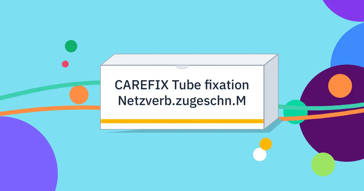 Symbolbild: Packung mit der Aufschrift CAREFIX Tube fixation Netzverb.zugeschn.M (PZN 11559934) – Verfügbarkeit und Bezug in Apotheken in Frankfurt am Main