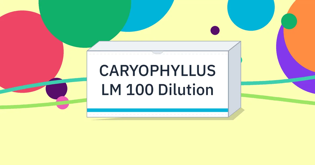 Symbolbild: Packung mit der Aufschrift CARYOPHYLLUS LM 100 Dilution (PZN 13432244) – Verfügbarkeit und Bezug in Apotheken in Frankfurt am Main