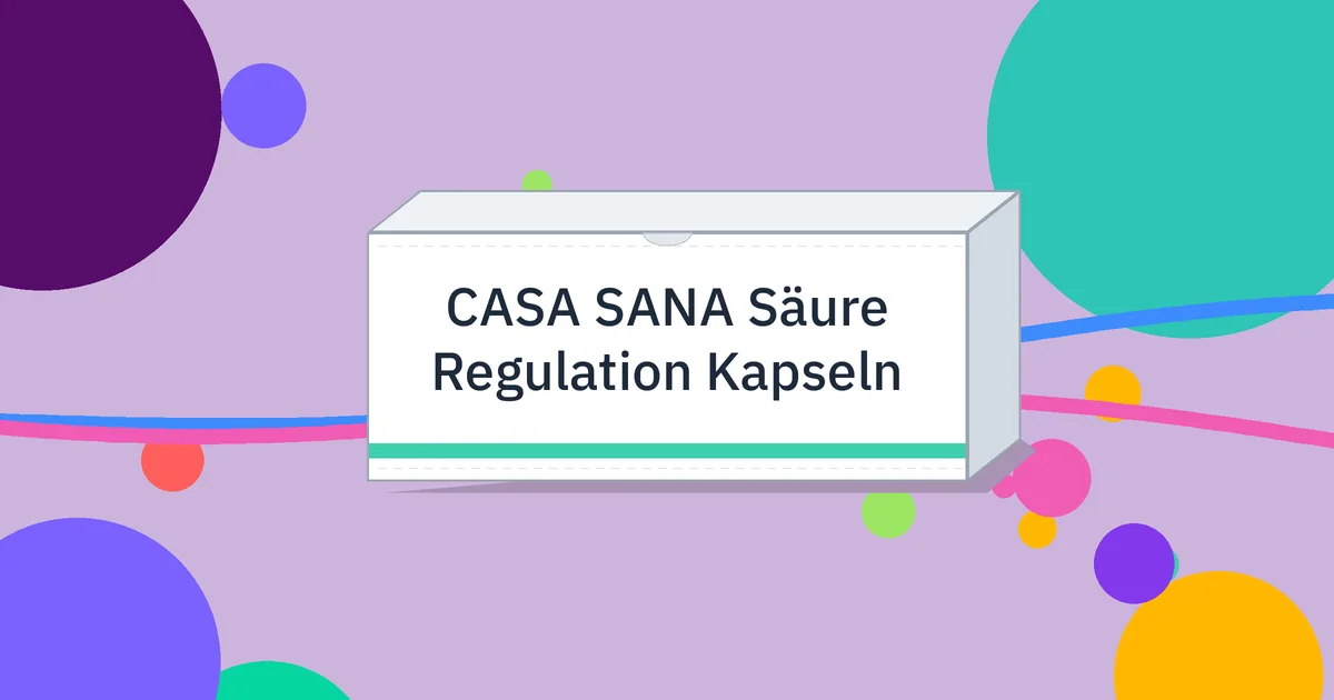 Symbolbild: Packung mit der Aufschrift CASA SANA Säure Regulation Kapseln (PZN 07360115) – Verfügbarkeit und Bezug in Apotheken in Frankfurt am Main