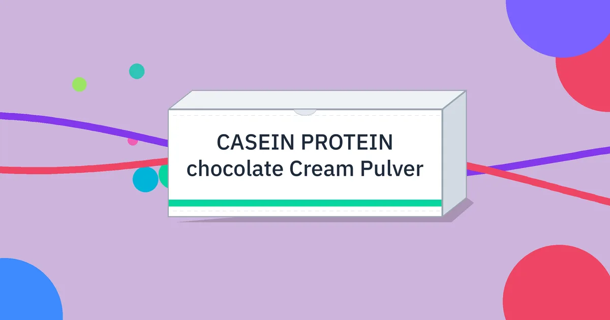 Symbolbild: Packung mit der Aufschrift CASEIN PROTEIN chocolate Cream Pulver (PZN 04078393) – Verfügbarkeit und Bezug in Apotheken in Frankfurt am Main