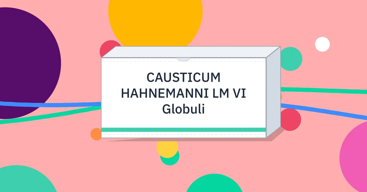 Symbolbild: Packung mit der Aufschrift CAUSTICUM HAHNEMANNI LM VI Globuli (PZN 02658956) – Verfügbarkeit und Bezug in Apotheken in Frankfurt am Main