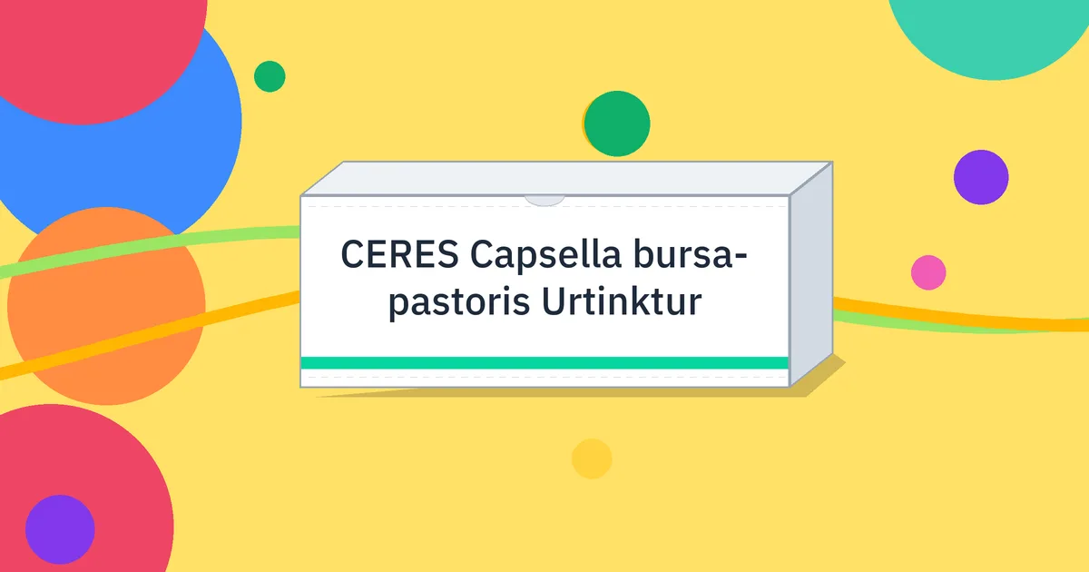 Symbolbild: Packung mit der Aufschrift CERES Capsella bursa-pastoris Urtinktur (PZN 12724890) – Verfügbarkeit und Bezug in Apotheken in Frankfurt am Main