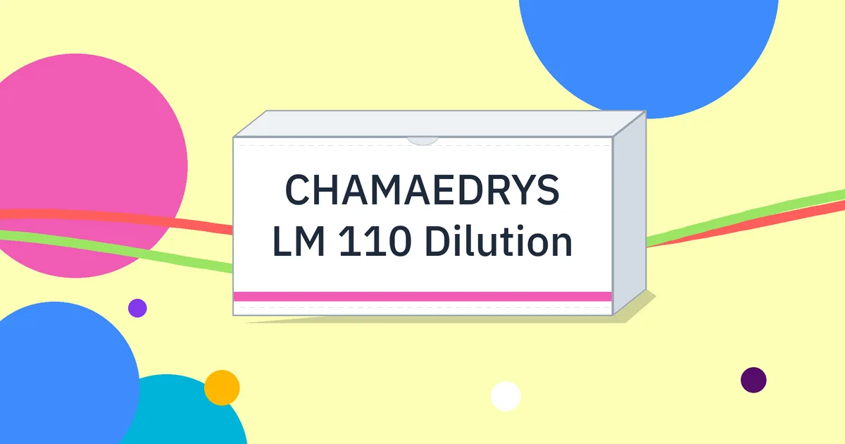 Symbolbild: Packung mit der Aufschrift CHAMAEDRYS LM 110 Dilution (PZN 13438809) – Verfügbarkeit und Bezug in Apotheken in Frankfurt am Main