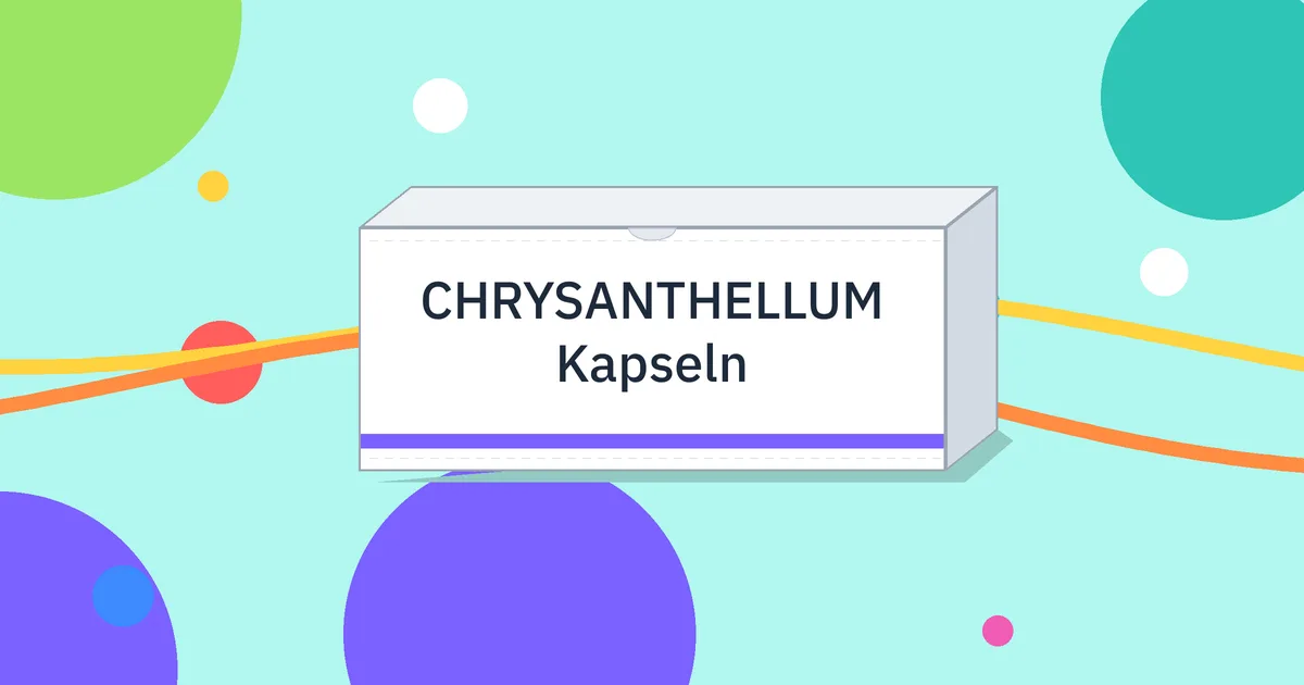 Symbolbild: Packung mit der Aufschrift CHRYSANTHELLUM Kapseln (PZN 10305657) – Verfügbarkeit und Bezug in Apotheken in Frankfurt am Main