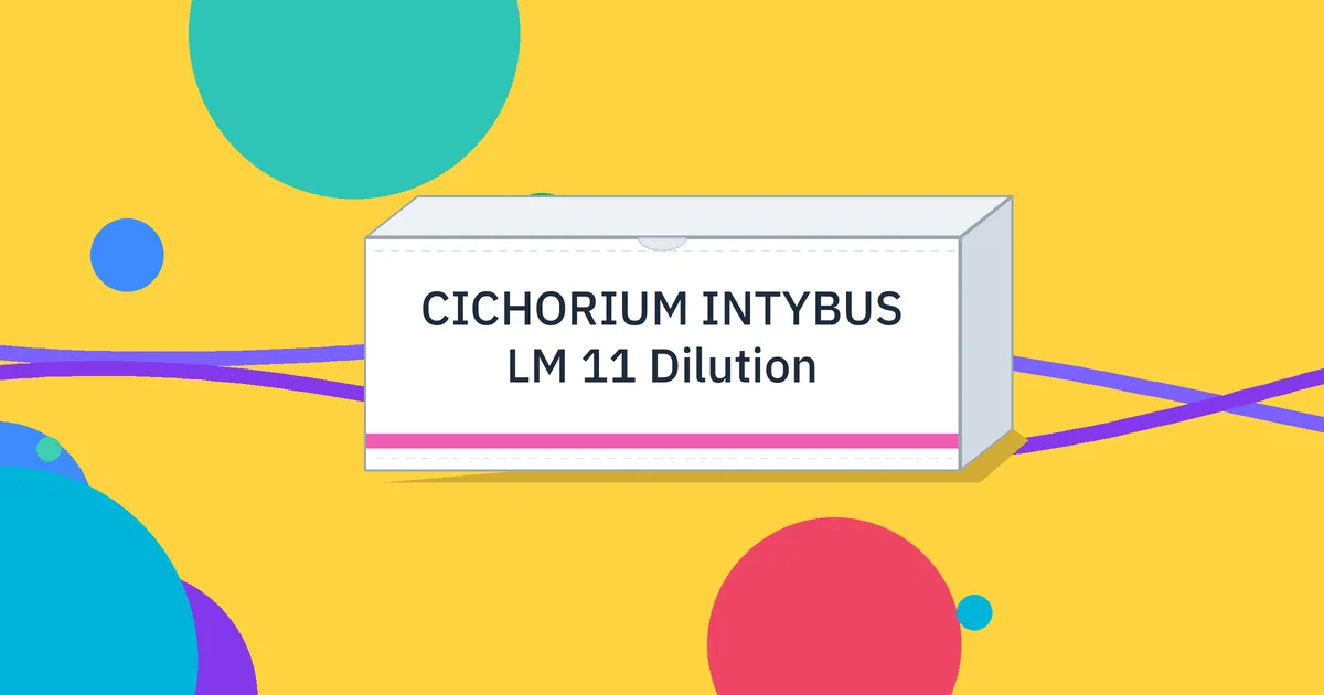 Symbolbild: Packung mit der Aufschrift CICHORIUM INTYBUS LM 11 Dilution (PZN 13445962) – Verfügbarkeit und Bezug in Apotheken in Frankfurt am Main