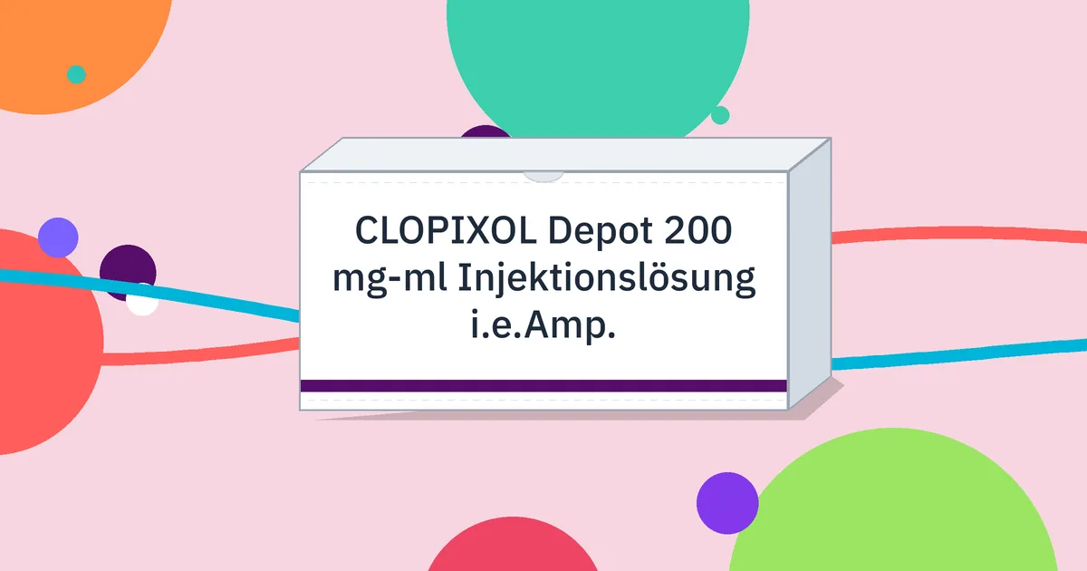 Symbolbild: Packung mit der Aufschrift CLOPIXOL Depot 200 mg-ml Injektionslösung i.e.Amp. (PZN 20319838) – Verfügbarkeit und Bezug in Apotheken in Frankfurt am Main