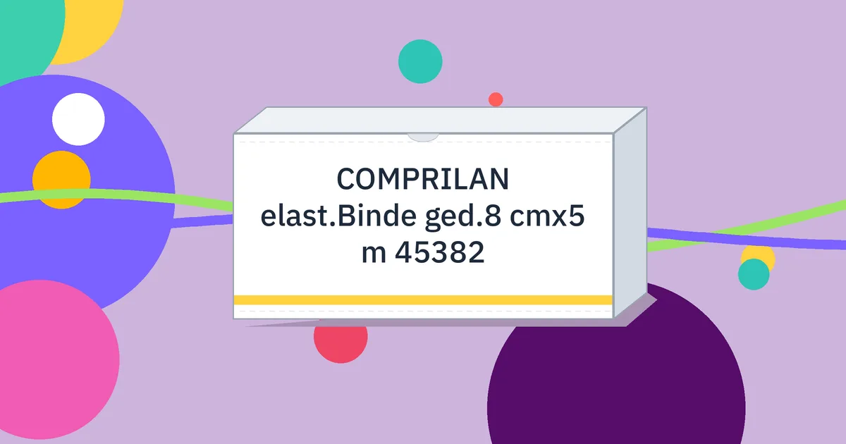 Symbolbild: Packung mit der Aufschrift COMPRILAN elast.Binde ged.8 cmx5 m 45382 (PZN 05490322) – Verfügbarkeit und Bezug in Apotheken in Frankfurt am Main