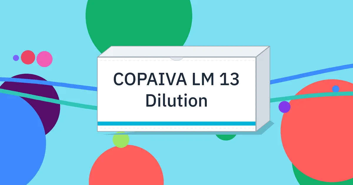 Symbolbild: Packung mit der Aufschrift COPAIVA LM 13 Dilution (PZN 13451098) – Verfügbarkeit und Bezug in Apotheken in Frankfurt am Main