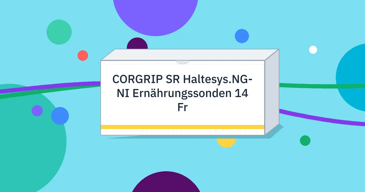 Symbolbild: Packung mit der Aufschrift CORGRIP SR Haltesys.NG-NI Ernährungssonden 14 Fr (PZN 19630695) – Verfügbarkeit und Bezug in Apotheken in Frankfurt am Main
