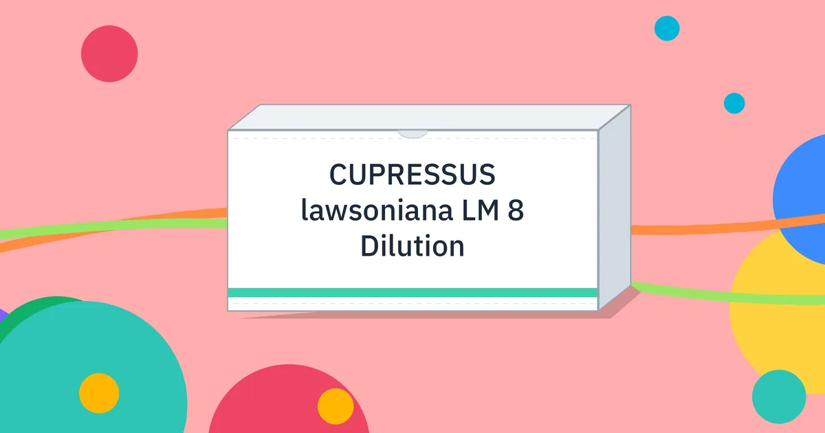 Symbolbild: Packung mit der Aufschrift CUPRESSUS lawsoniana LM 8 Dilution (PZN 13457698) – Verfügbarkeit und Bezug in Apotheken in Frankfurt am Main
