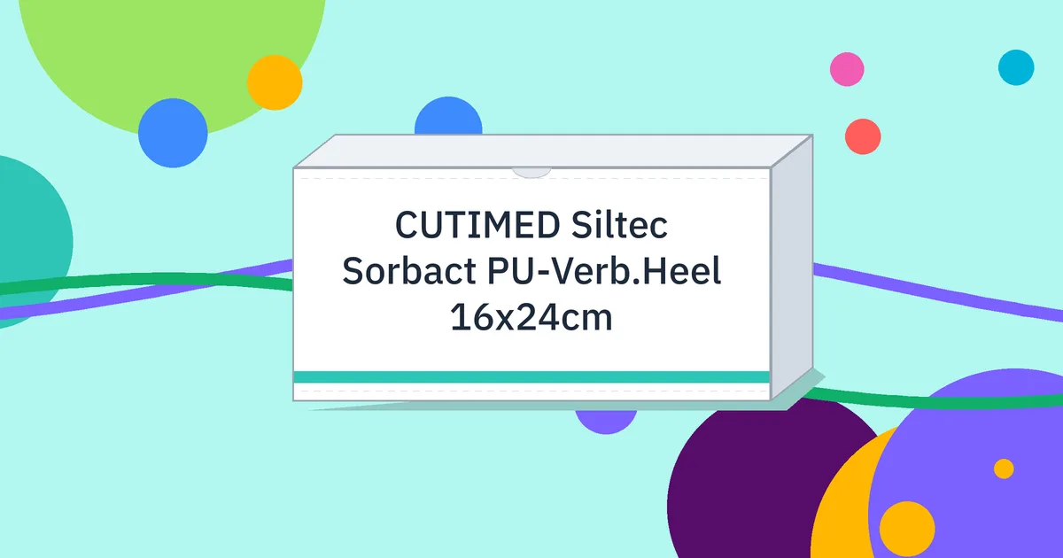 Symbolbild: Packung mit der Aufschrift CUTIMED Siltec Sorbact PU-Verb.Heel 16x24cm (PZN 20344440) – Verfügbarkeit und Bezug in Apotheken in Frankfurt am Main