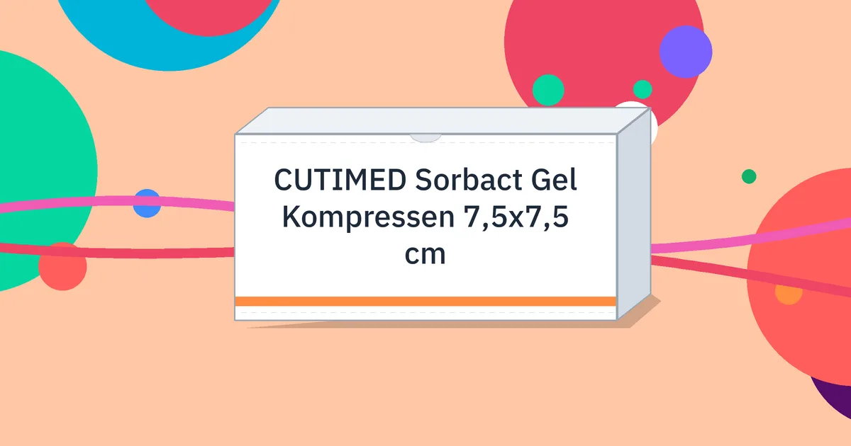 Symbolbild: Packung mit der Aufschrift CUTIMED Sorbact Gel Kompressen 7,5x7,5 cm (PZN 20609217) – Verfügbarkeit und Bezug in Apotheken in Frankfurt am Main