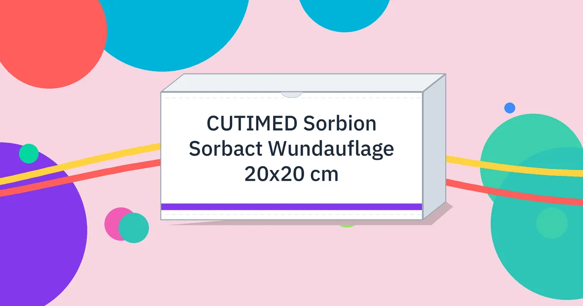 Symbolbild: Packung mit der Aufschrift CUTIMED Sorbion Sorbact Wundauflage 20x20 cm (PZN 19347290) – Verfügbarkeit und Bezug in Apotheken in Frankfurt am Main