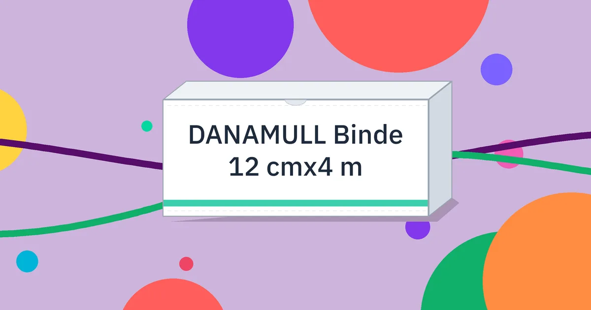 Symbolbild: Packung mit der Aufschrift DANAMULL Binde 12 cmx4 m (PZN 07636907) – Verfügbarkeit und Bezug in Apotheken in Frankfurt am Main