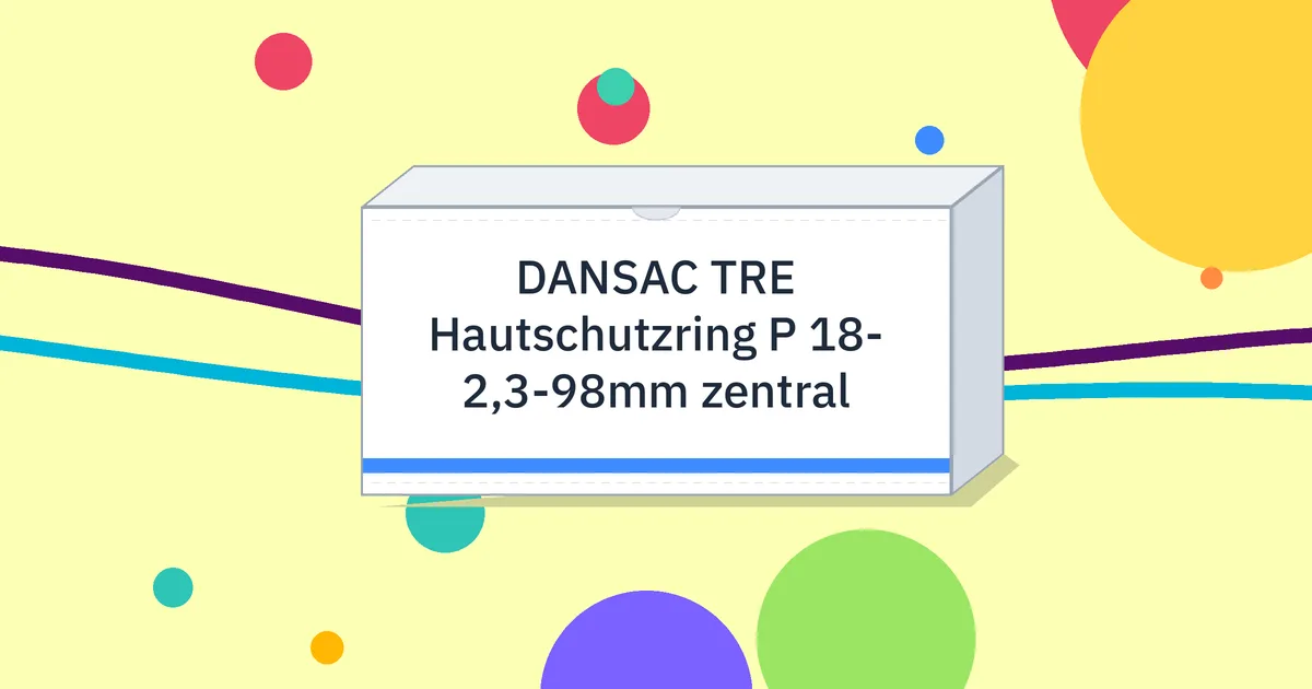 Symbolbild: Packung mit der Aufschrift DANSAC TRE Hautschutzring P 18-2,3-98mm zentral (PZN 19203970) – Verfügbarkeit und Bezug in Apotheken in Frankfurt am Main