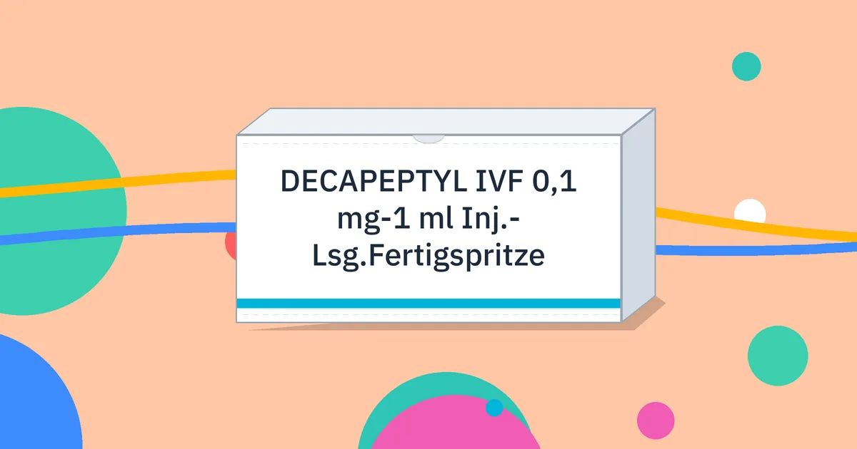 Symbolbild: Packung mit der Aufschrift DECAPEPTYL IVF 0,1 mg-1 ml Inj.-Lsg.Fertigspritze (PZN 19493117) – Verfügbarkeit und Bezug in Apotheken in Frankfurt am Main