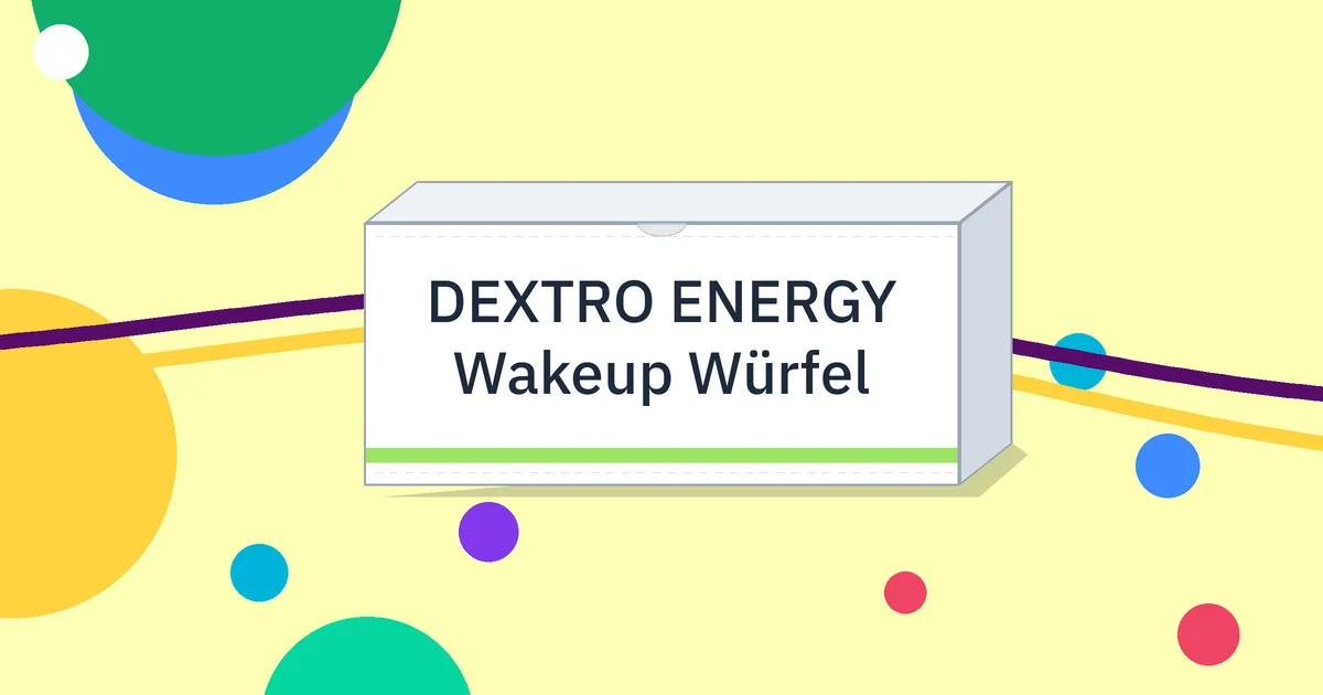 Symbolbild: Packung mit der Aufschrift DEXTRO ENERGY Wakeup Würfel (PZN 18679699) – Verfügbarkeit und Bezug in Apotheken in Frankfurt am Main