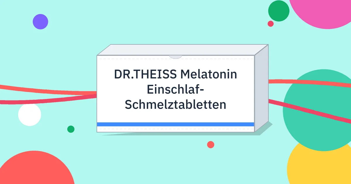 Symbolbild: Packung mit der Aufschrift DR.THEISS Melatonin Einschlaf-Schmelztabletten (PZN 17212686) – Verfügbarkeit und Bezug in Apotheken in Frankfurt am Main