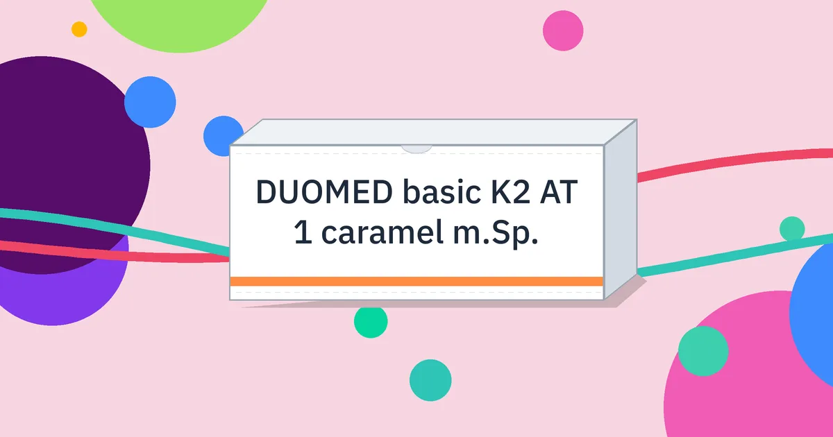Symbolbild: Packung mit der Aufschrift DUOMED basic K2 AT 1 caramel m.Sp. (PZN 20905967) – Verfügbarkeit und Bezug in Apotheken in Frankfurt am Main