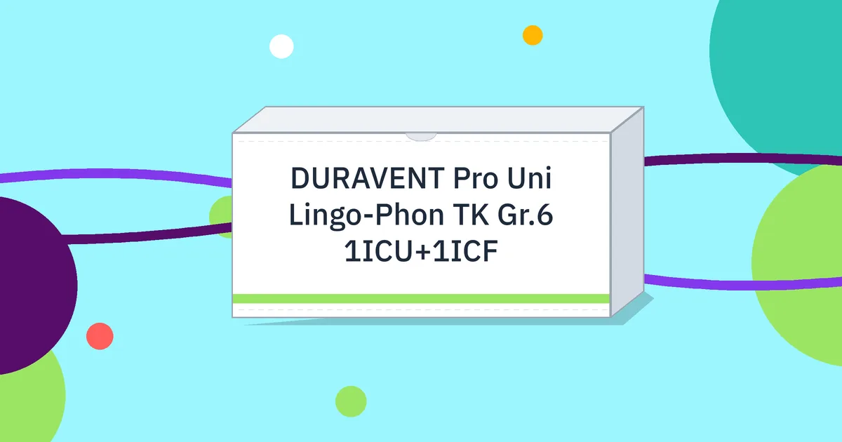 Symbolbild: Packung mit der Aufschrift DURAVENT Pro Uni Lingo-Phon TK Gr.6 1ICU+1ICF (PZN 19246293) – Verfügbarkeit und Bezug in Apotheken in Frankfurt am Main