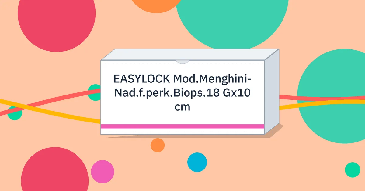 Symbolbild: Packung mit der Aufschrift EASYLOCK Mod.Menghini-Nad.f.perk.Biops.18 Gx10 cm (PZN 16362219) – Verfügbarkeit und Bezug in Apotheken in Frankfurt am Main