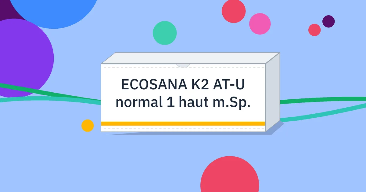 Symbolbild: Packung mit der Aufschrift ECOSANA K2 AT-U normal 1 haut m.Sp. (PZN 01571242) – Verfügbarkeit und Bezug in Apotheken in Frankfurt am Main