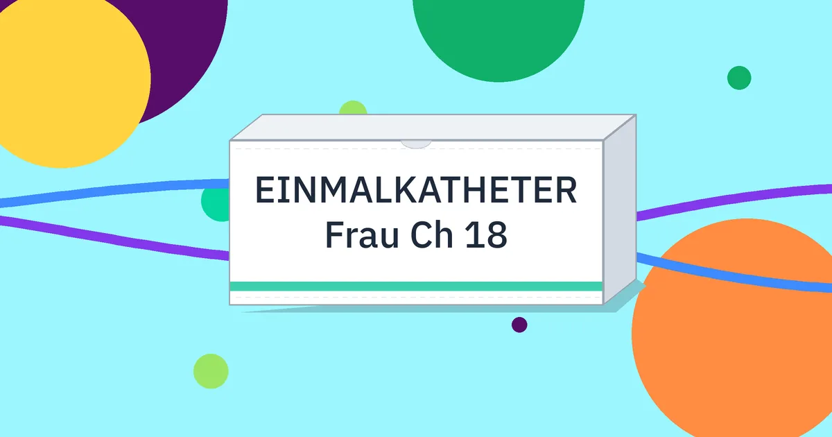 Symbolbild: Packung mit der Aufschrift EINMALKATHETER Frau Ch 18 (PZN 04476099) – Verfügbarkeit und Bezug in Apotheken in Frankfurt am Main