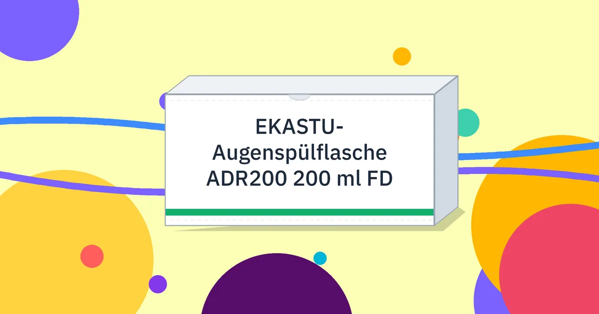 Symbolbild: Packung mit der Aufschrift EKASTU-Augenspülflasche ADR200 200 ml FD (PZN 15389736) – Verfügbarkeit und Bezug in Apotheken in Frankfurt am Main